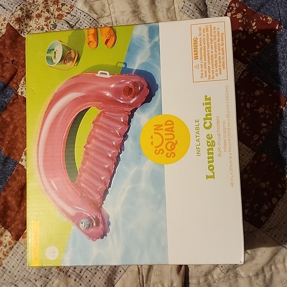 Sun Squad | Other | Sun Squad Pink Inflatable Pool Lounge Chair With ...